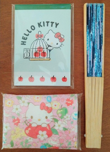 Japan Hello Kitty Notepad Tissue Fan Aoyama &Fukoku Life Novelty ...