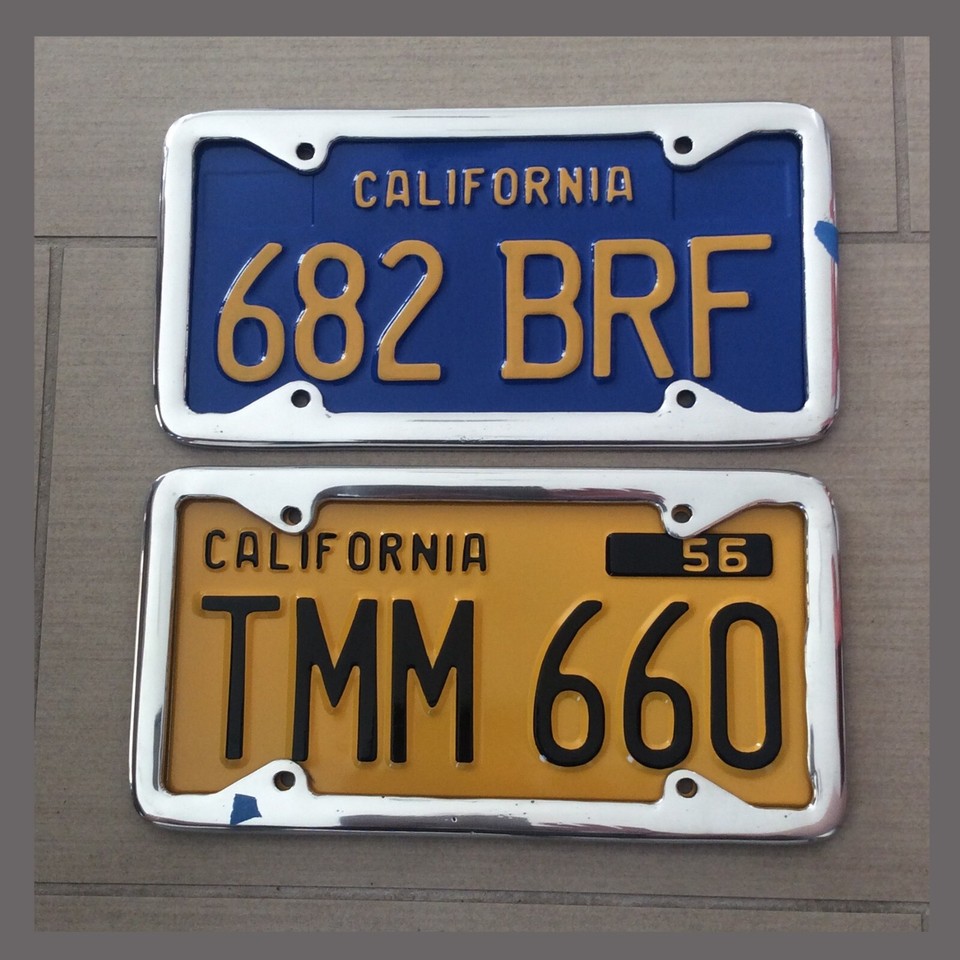 Polished Cast Aluminum California License Plate Frames Pair w/ Defects ...