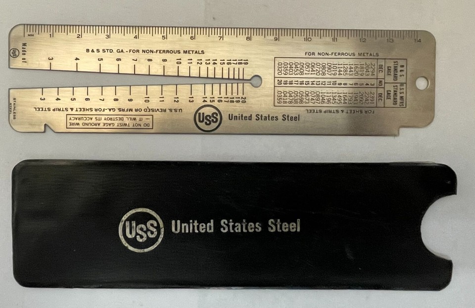 Swinston US Steel Wire Gauge • American B & S Stainless 5" Ruler 32nd ...