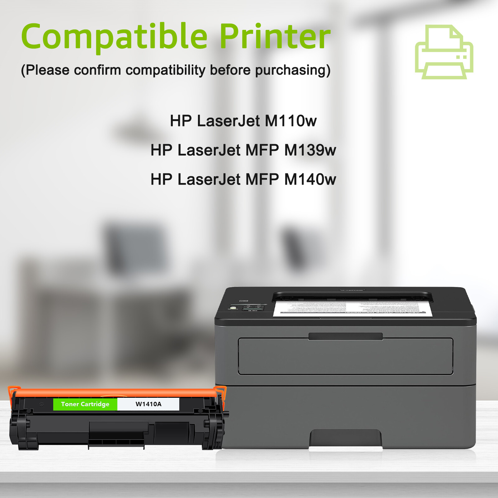 2 Packs GREENCYCLE Compatible for HP 141A W1410A Toner Cartridge M110w ...