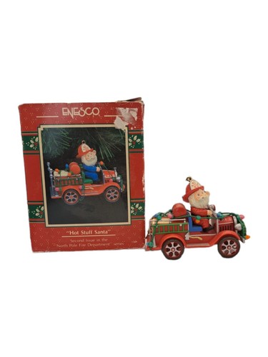 Enesco Hot Stuff Santa Ornament 1991 North Pole Fire Department | eBay