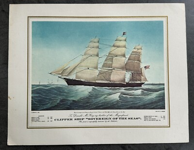 1966 PAN AM First Class Menu, Clipper Ship Sovereign of the Seas ...