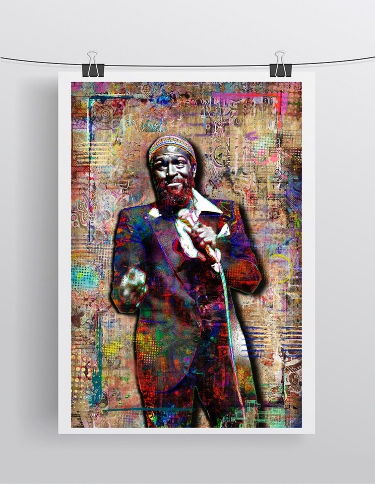 MARVIN GAYE 8x10in Poster, Marvin Gaye Pop Art Tribute Free Shipping US ...