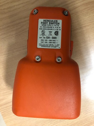 LINEMASTER Hercules Foot Switch 534-SWH, 20 A, 125-250 VAC. | eBay