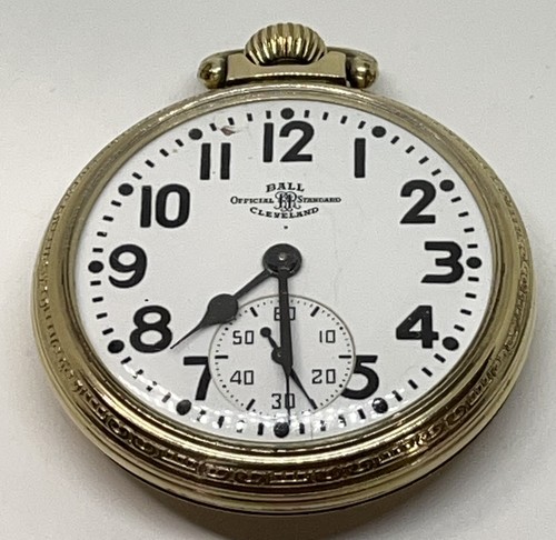 BALL 999B POCKET WATCH 6 Positions 21 Jewels RR Grade 6 Positions Runs ...