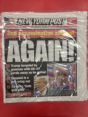 NY Post Trump 2nd Assassin Attempt | eBay