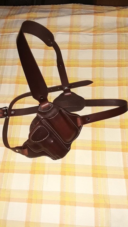 1911 Chest Holster Rig w/Extra Magazine Carry, Leather (3" to 3.5 ...