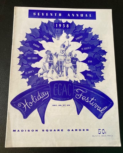 Vintage College Basketball Program - 1958 ECAC Holiday Festival ...