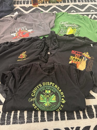 Lot of 5 large 2000s Chuy’s T-shirts New Orleans Bowling Green 🌶️ llama ...
