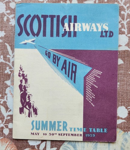 Rare 1959 Scottish Airways Timetable Schedule | eBay