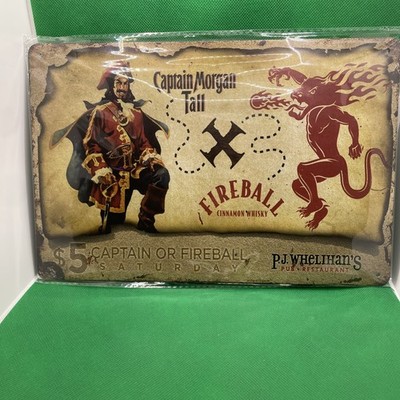 Fireball and Captain Morgan-Metal Sign for Bar/Man Cave/Garage/Game ...