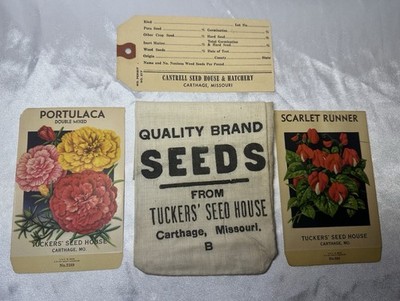 Vintage Flower Seed Packet Lot Sack Tuckers' Seed House -Carthage, MO ...