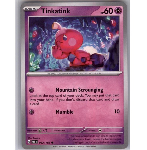 Tinkatink Normal Common SV04: Paradox Rift 082/182 NM | eBay