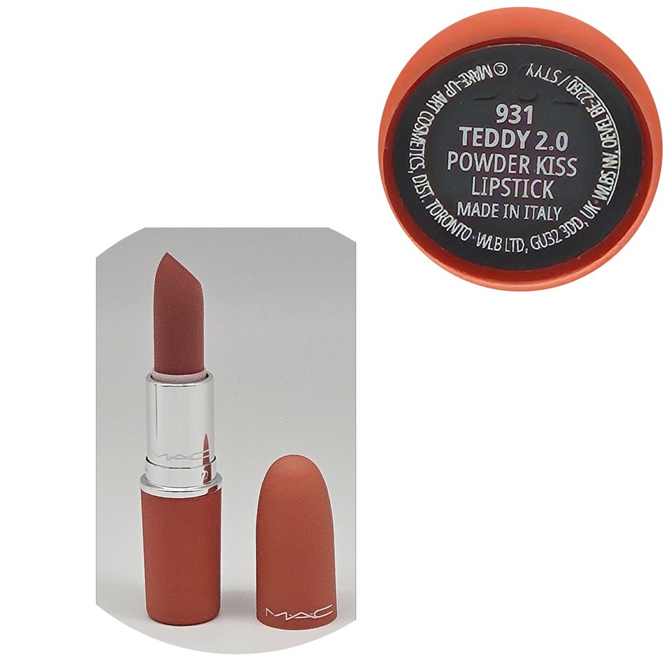 2PC MAC Lipsticks Powder Kiss Retro Matte Teddy 2.0 Stay Curious Ruby ...