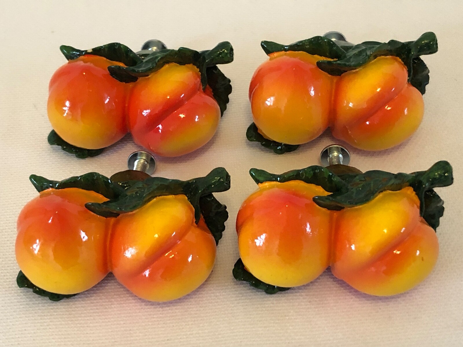Ceramic Porcelain Drawer Pulls Cabinet Knobs Georgia Peaches New Set of ...