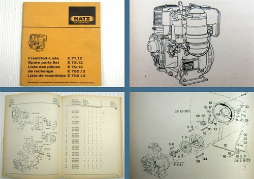 Hatz E71 E75 E79 E780 E785 Ersatzteilliste Parts List Liste des Pieces 1980 | eBay