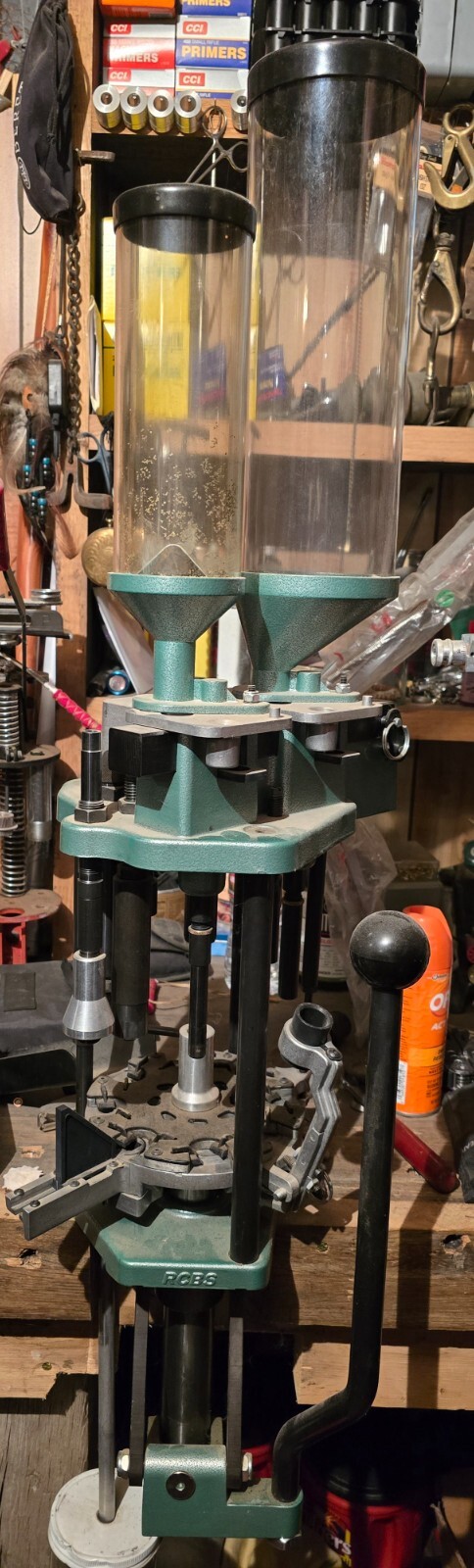 RCBS The Grand 12 GAUGE Reloading Press. used, green, comes with extras ...