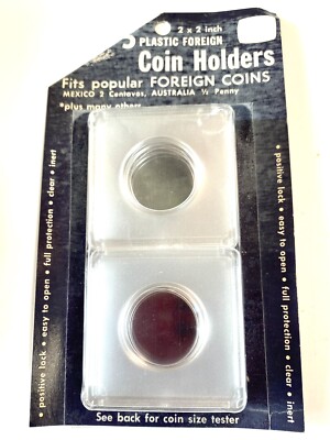 5 Whitman Plastic Foreign Coin 2" x 2" Snap Loc Holders - Mexico ...