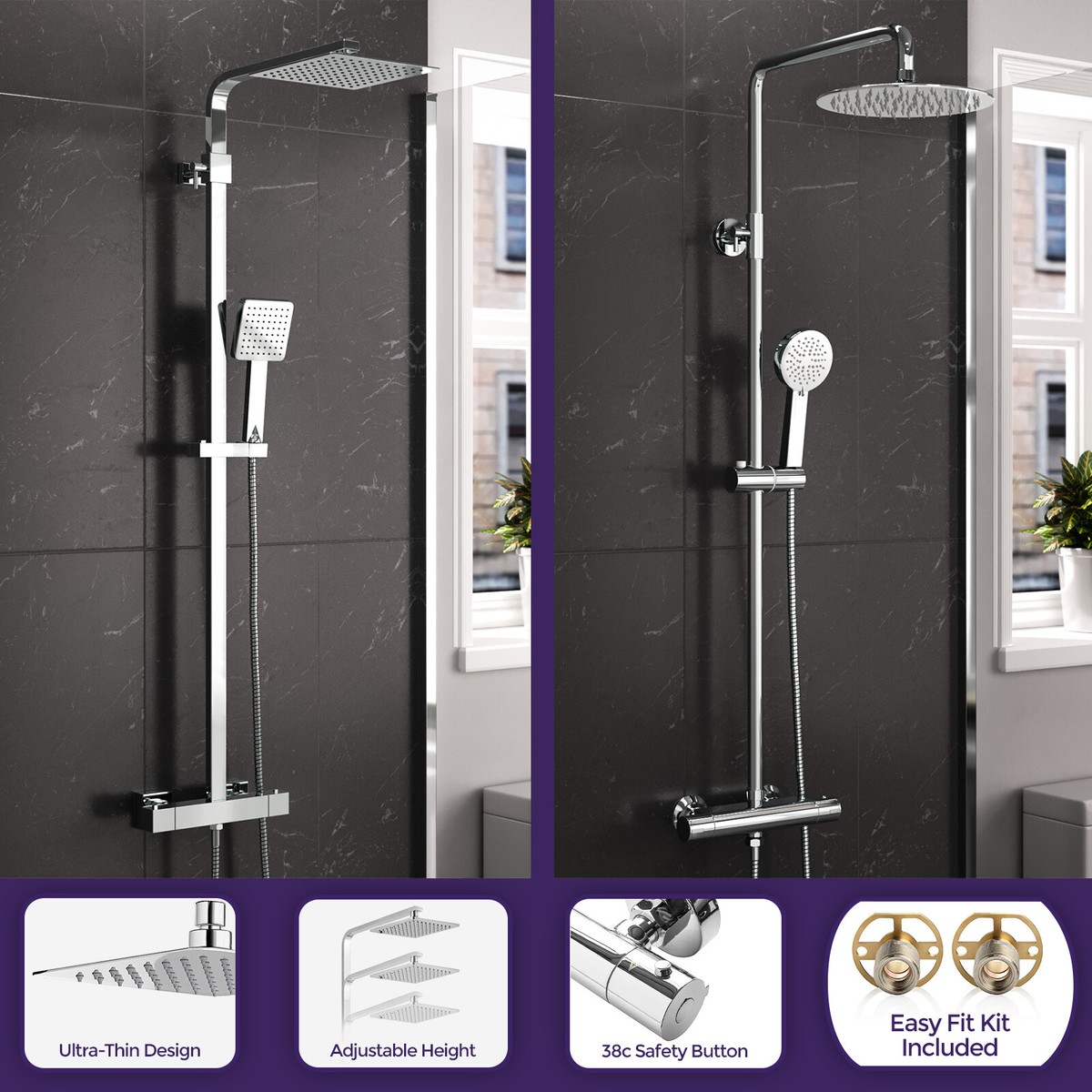Thermostatic Control Shower Horne Thermostatic Shower Panel With