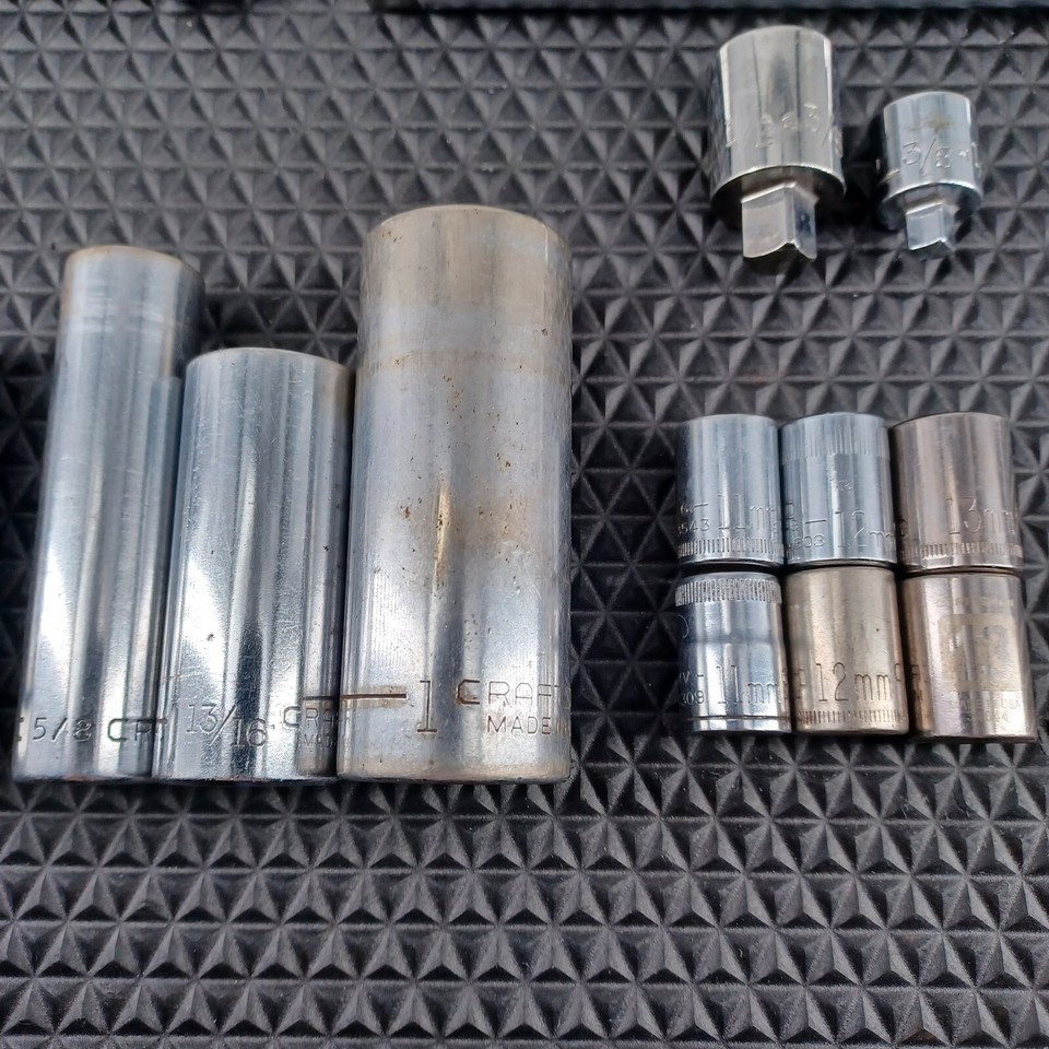Vtg 17 Pc Craftsman Lot Deep Sockets Extensions Adapters USA Good Shape ...