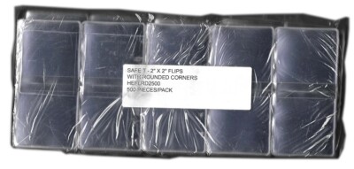 500 Safe T Vinyl Rigid 2x2 Coin Holders Double Pocket Flips W/ Inserts ...