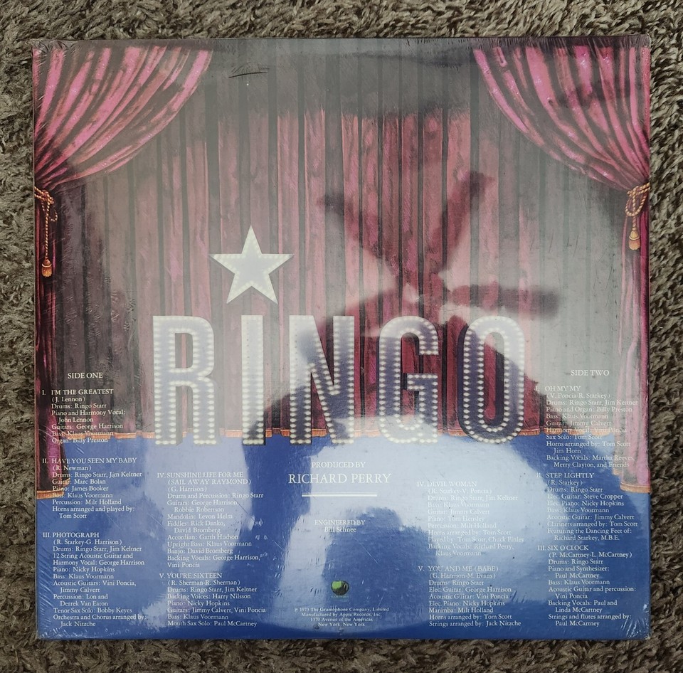 Beatles STUNNING ORIG 1973 RINGO STARR 'RINGO' LP FACTORY SEALED W HYPE STICKER! | eBay