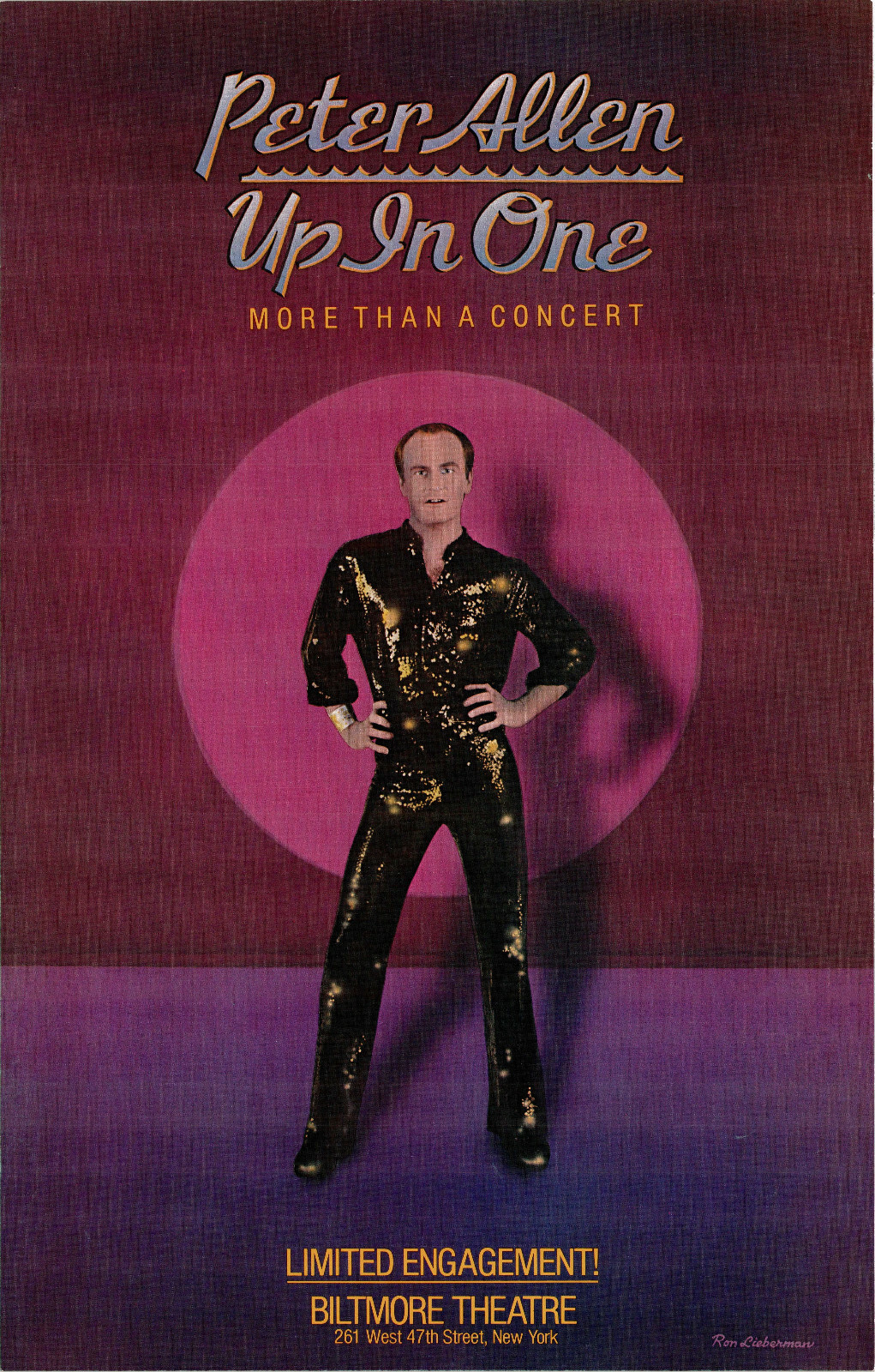 Peter Allen UP IN ONE ~ More Than a Concert ~1979 Broadway Poster ...