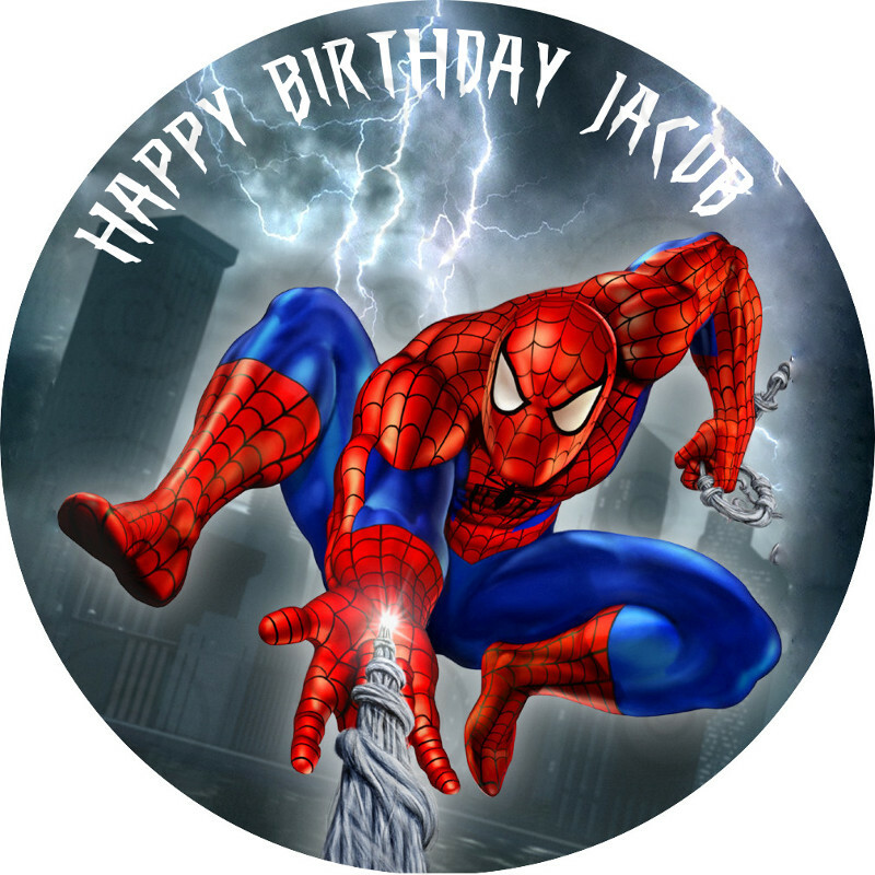 SPIDERMAN Edible Cake topper image party | eBay