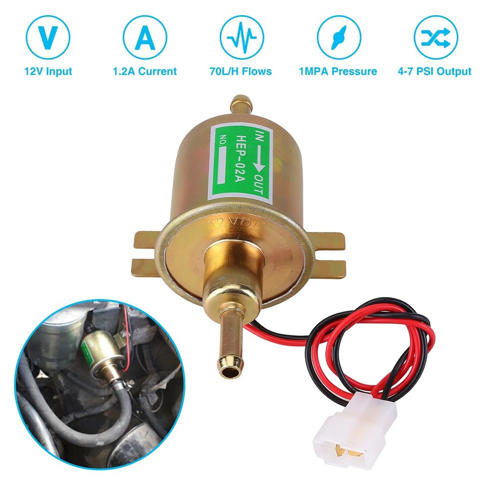 2 Packs 12V Electric Fuel Pump HEP-02A Universal Inline Low Pressure ...