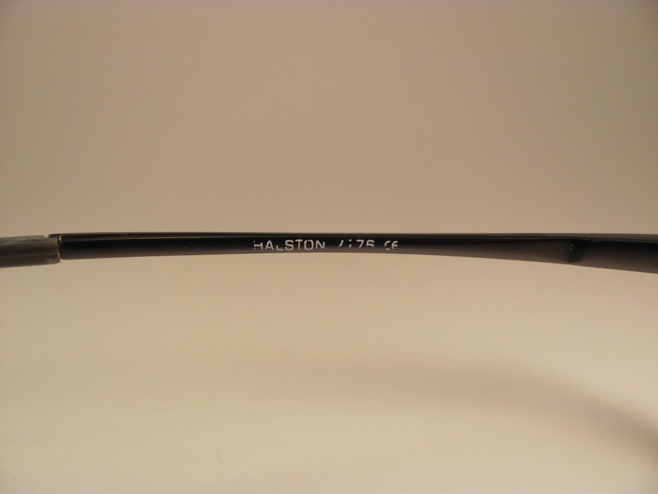 Halston Gunmetal Gray Rectangular Half Rim RX Eyeglass Frames | eBay