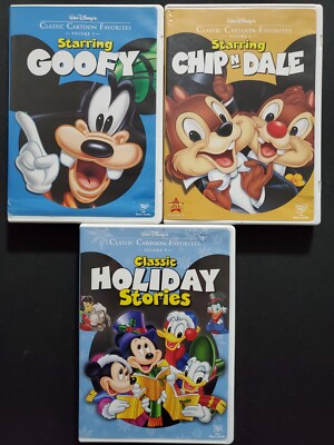 Disney Classic Cartoon DVD Lot Goofy Chip 'n' Dale Classic Holiday ...
