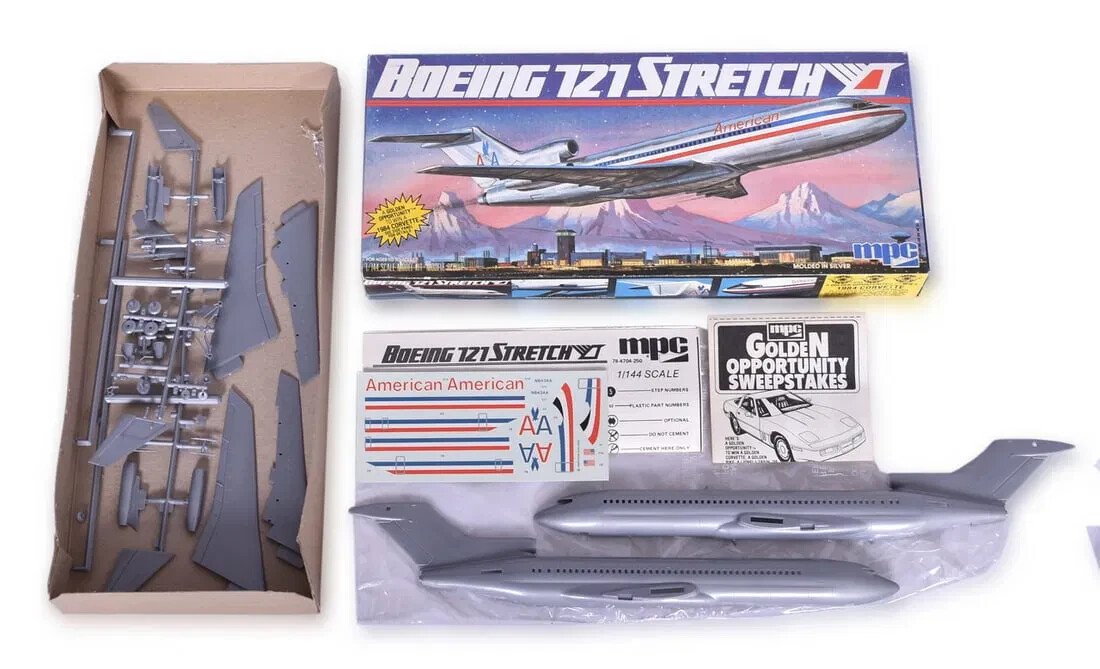 VINTAGE 1983 MPC United Airlines Boeing 727 STRETCH 1:144 Scale Kit ...