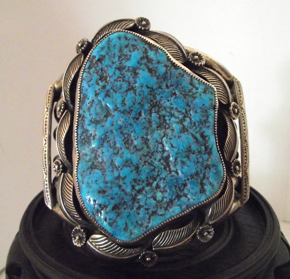 Huge "New" 224 grams Loren Begay Navajo Turquoise Seafoam 1975 Kingman ...