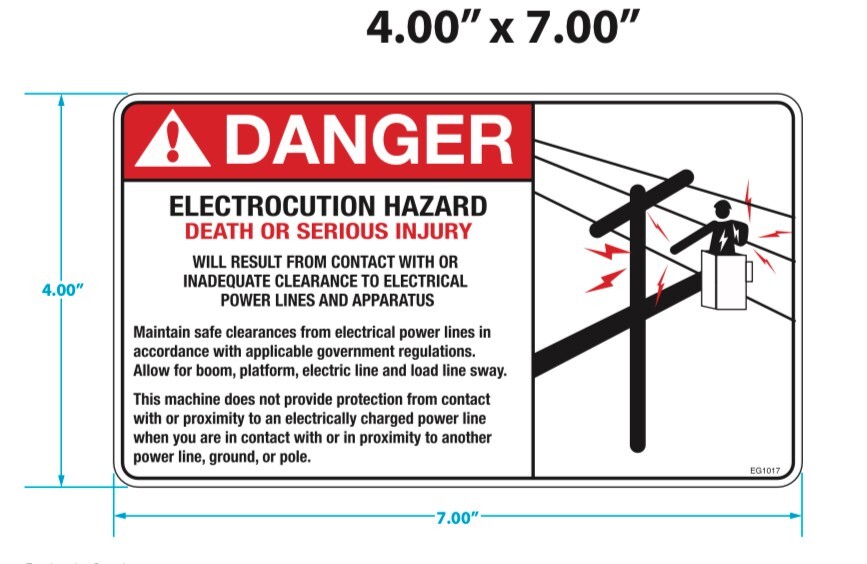 DANGER Electrocution Hazard Decal Sticker Warning Bucket Truck 7" x 4 ...