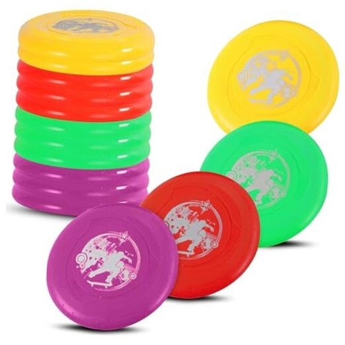 12 Pack: Plastic Flying Sports Discs Set for Outdoors Beach Backyard ...