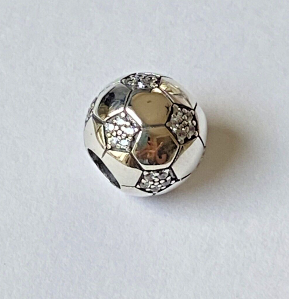 Authentic PANDORA Sparkling Soccer Ball Charm 798795C01 | eBay
