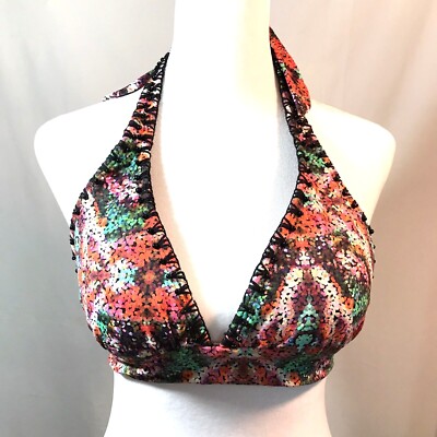 NWOT Onda De Mar Women's Bikini Top Swimsuit Bra Mosaic w/Bead trim M ...