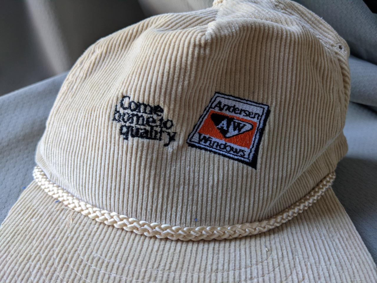 vintage CORDUROY anderson windows SNAPBACK brown hat … - Gem