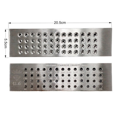 52 Hole Tungsten Carbide Round Wire Draw Plate Goldsmith Jewelry 0.26-4 ...
