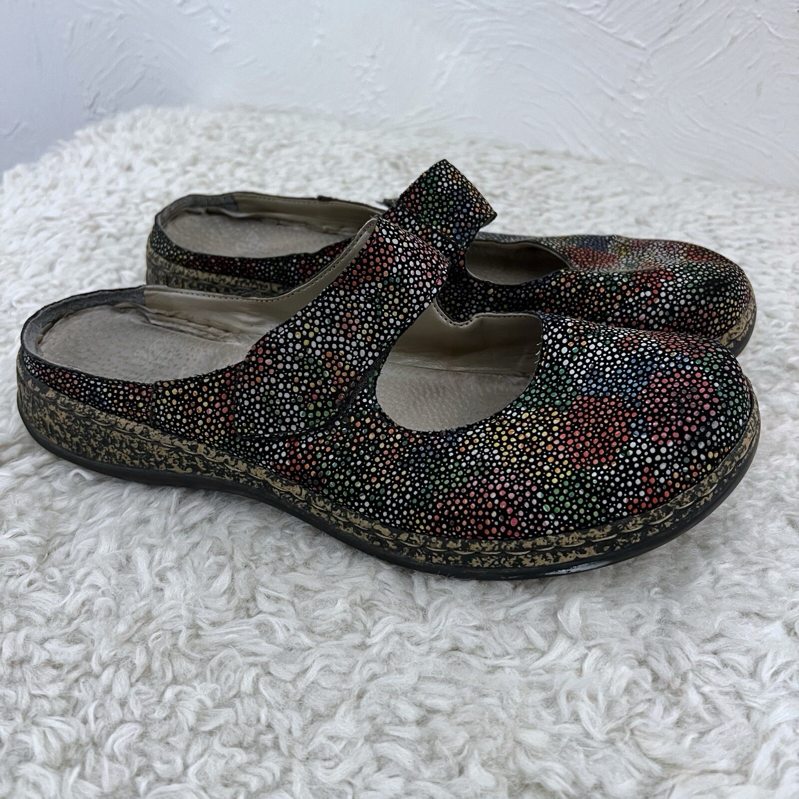 Rieker Colorful Slip On Shoes Flats Mules Size 40 9… - Gem