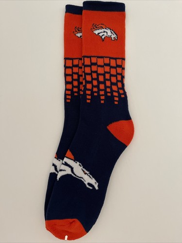Denver Broncos Adult Socks- 1 Pair- Large - Brand New Free Shipping (G3 ...