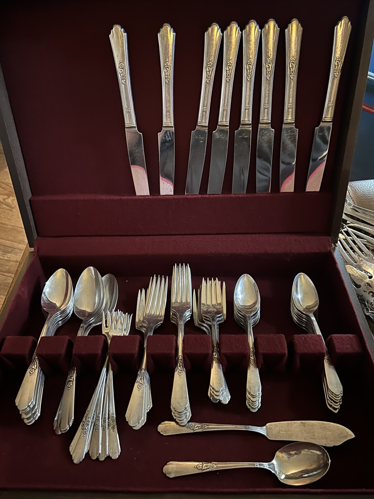 Simeon L Rogers 1949 “Encore” Pattern 61 Piece Set Silverplate Rogers Flatware | eBay
