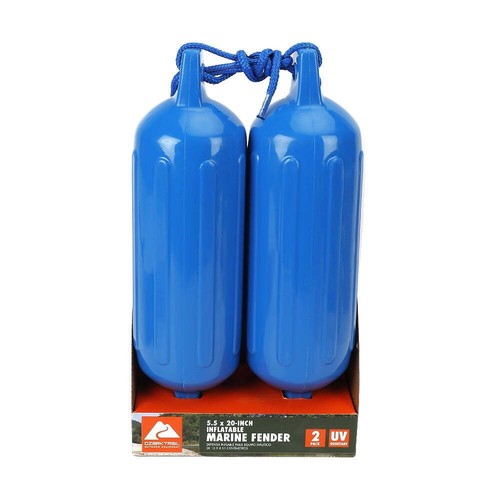 Ozark Trail Blue 2 Pack 5.5" x 20" Inflatable Boat Bumper Marine Boat ...