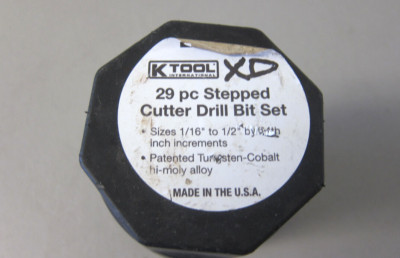 K TOOL XD - KTI-XD3106 - 29 Pc. Stepped Cutter Drill Bit Set - FREE ...