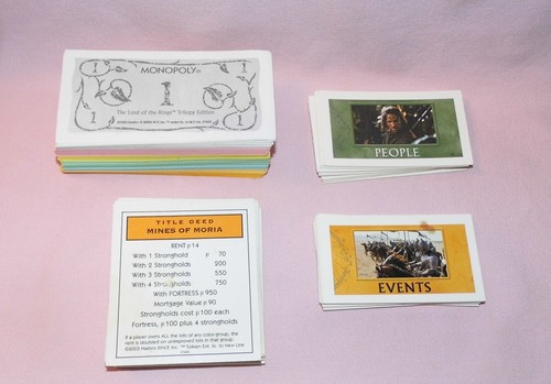 Monopoly Lord of Rings Trilogy 2003 Money & Cards #MP31 | eBay