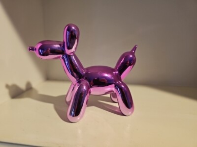 Pink Metallic Balloon Dog Figurine Art Statue 6" Tall. New | eBay