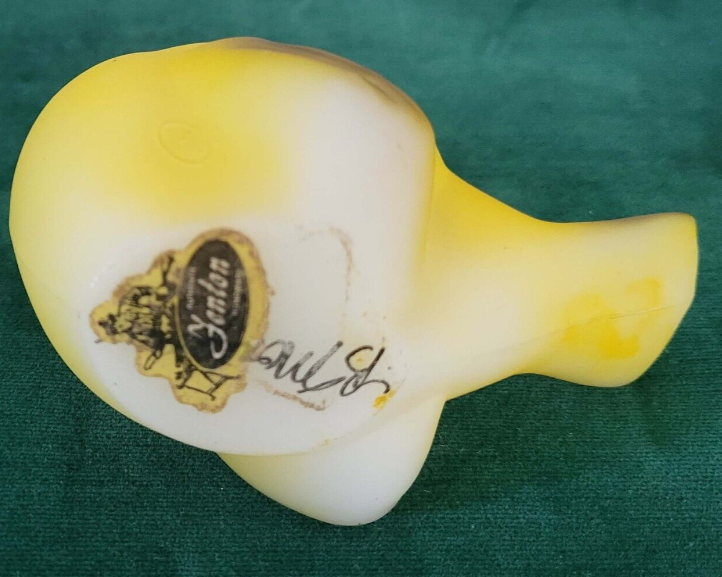 Fenton Vintage Yellow Handpainted Short Tail Bird Figurine Signed | eBay