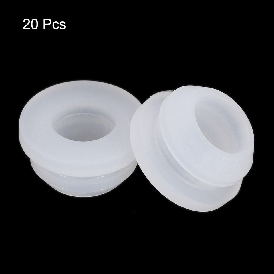20Pcs Snap Rubber Grommet Plug Mount Dia 10mm ID 7mm Electrical Box ...