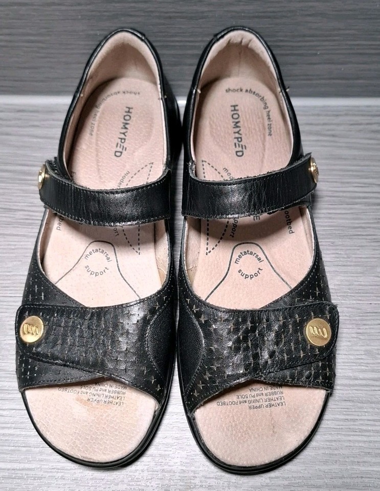 Homy Ped Shoes Sandals Size 7.5E Wide Fit Adjustable Comfort Hook ...