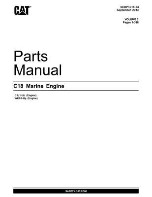Caterpillar C18 Marine Engine Parts Catalog Manual | eBay
